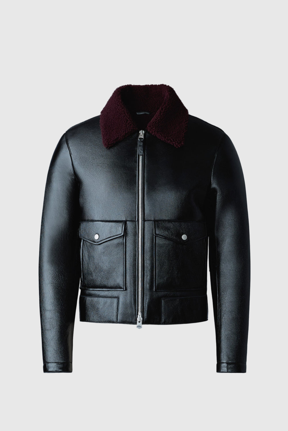Enzo, leather jacket with shearling collar | Mackage® US