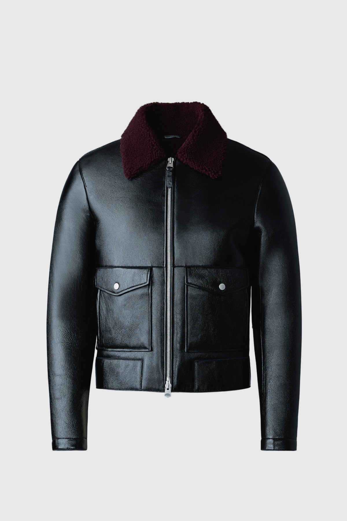 Enzo, leather jacket with shearling collar | Mackage® US