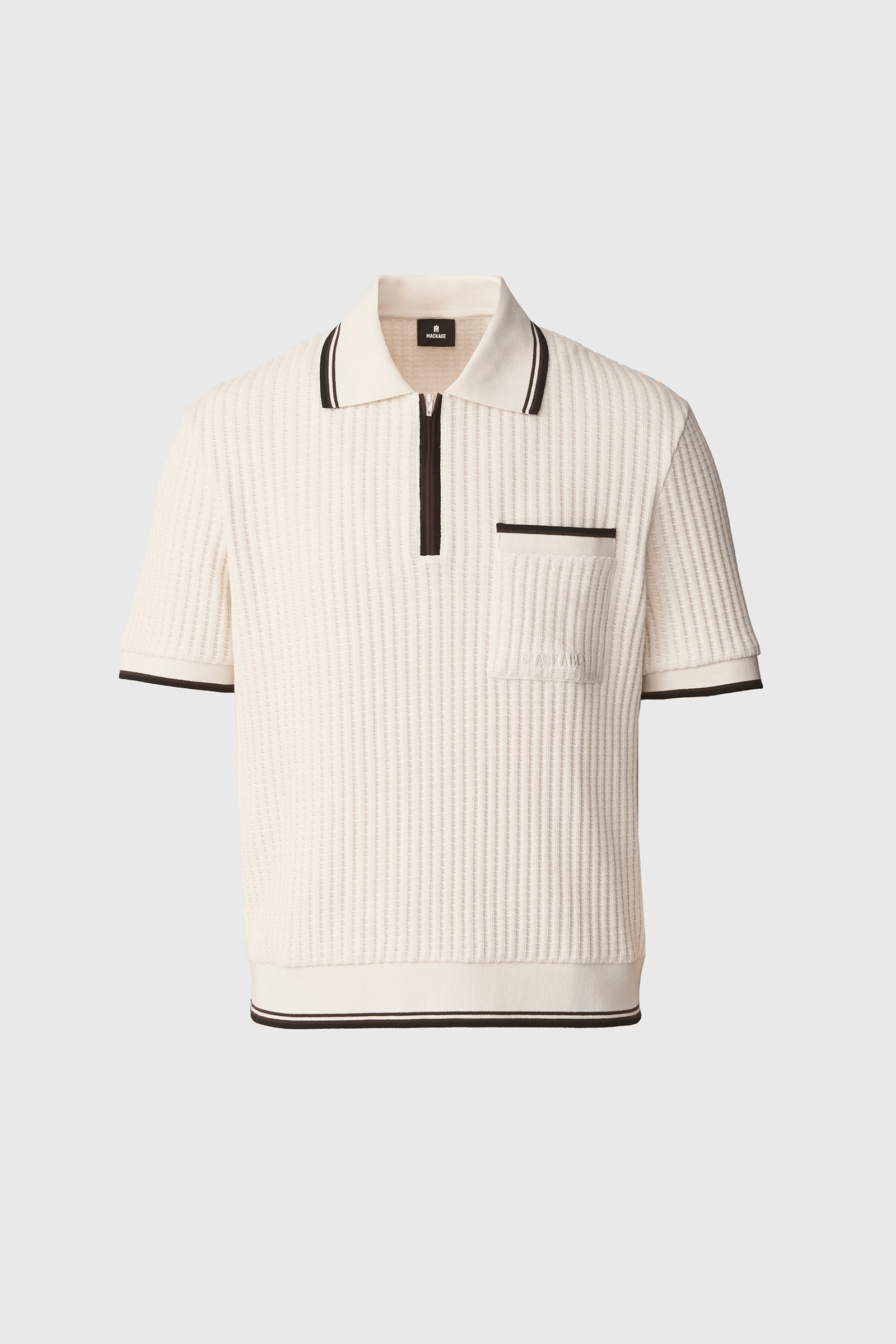 ESTABAN Crochet Knit Polo Shirt for Men | Mackage® US