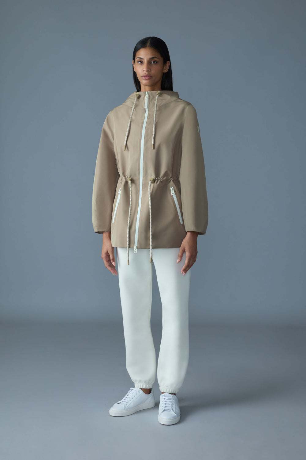 KALEA-ZZ Technical rain jacket with drawcord waist for Women | Mackage® US