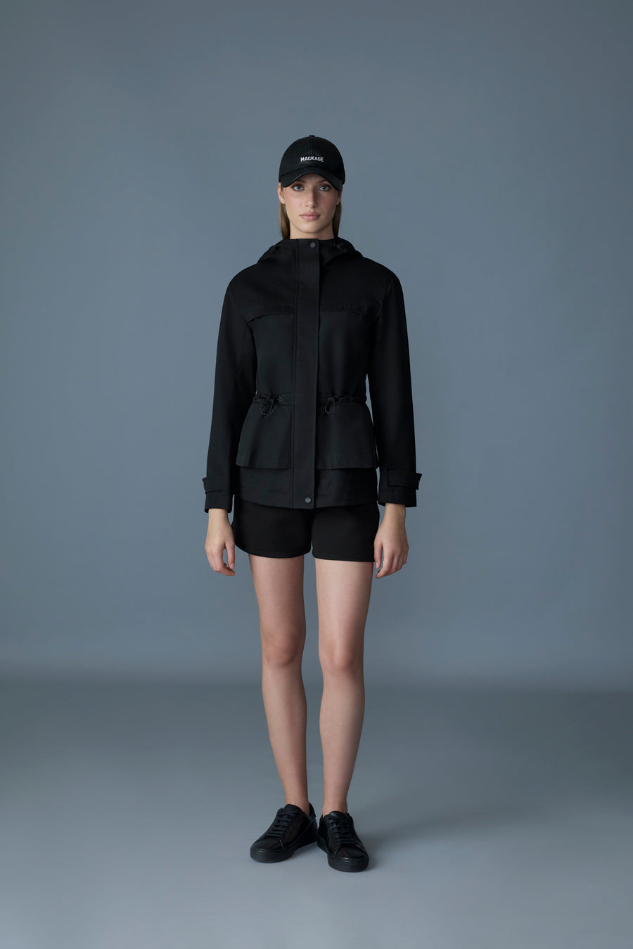 Kaori-LVS, hybrid jacket with peplum detail | Mackage® US