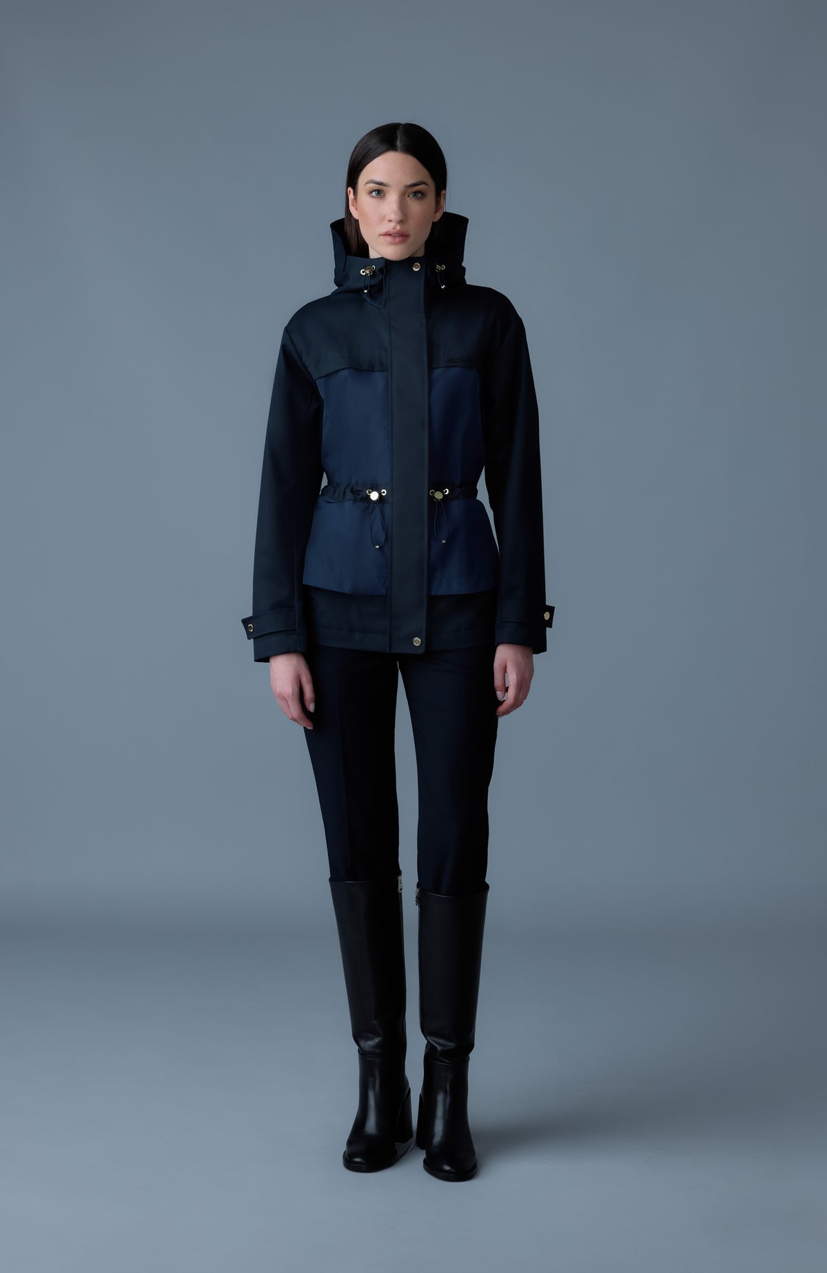 Kaori-LVS, hybrid jacket with peplum detail | Mackage® US