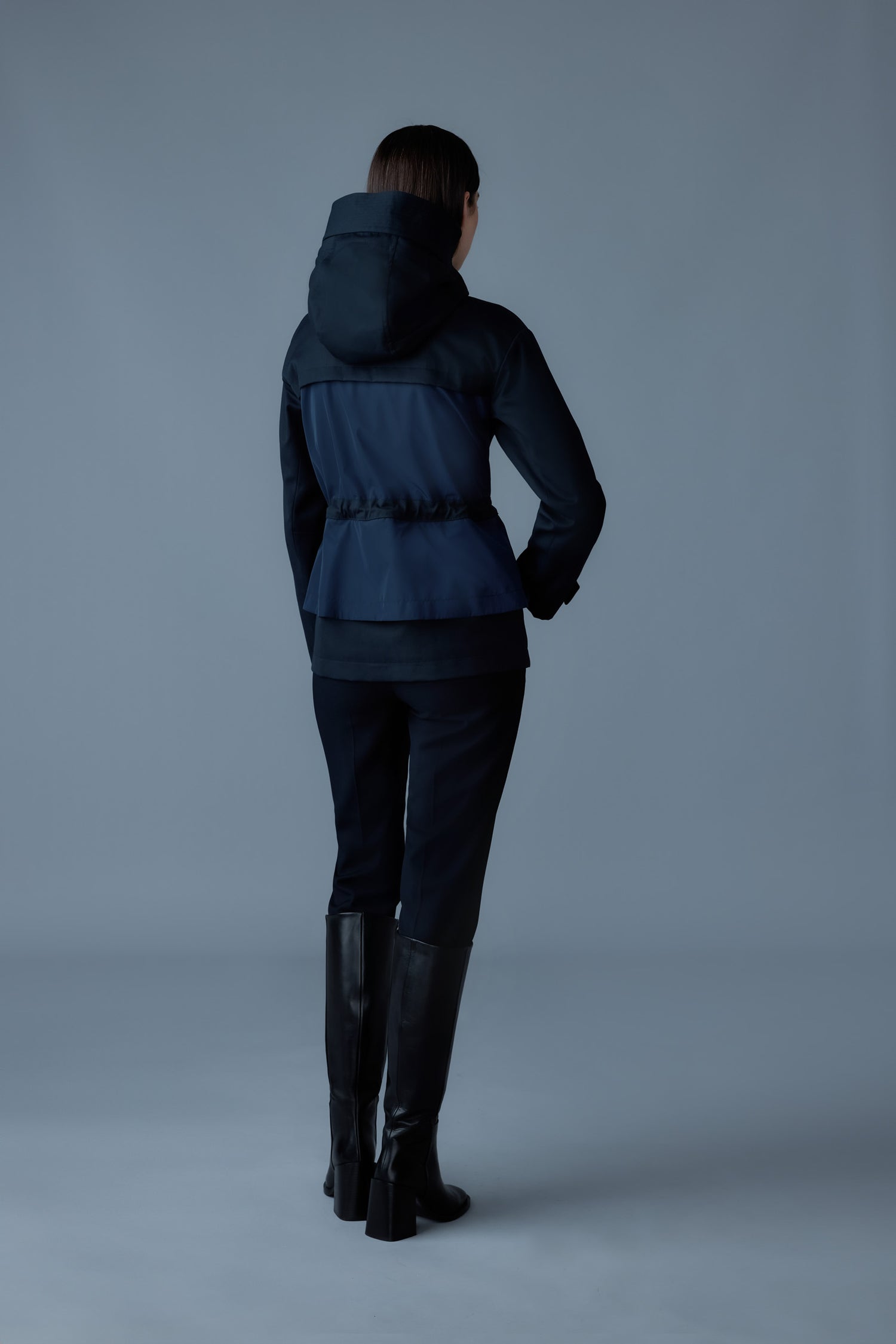 Kaori-LVS, hybrid jacket with peplum detail | Mackage® US