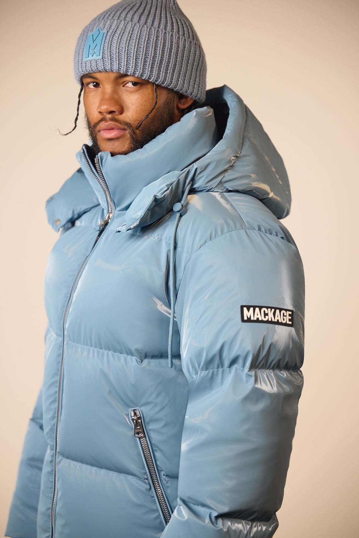 KENT-GLO High-Gloss Hooded Down Jacket for Men | Mackage US