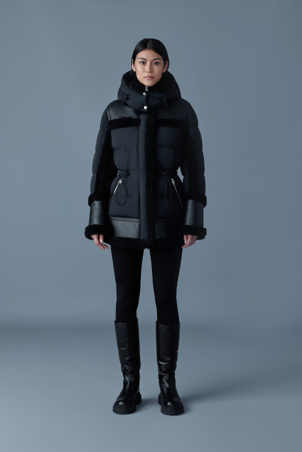 LILIBETH mixed-media shearling Down parka for Women | Mackage® US