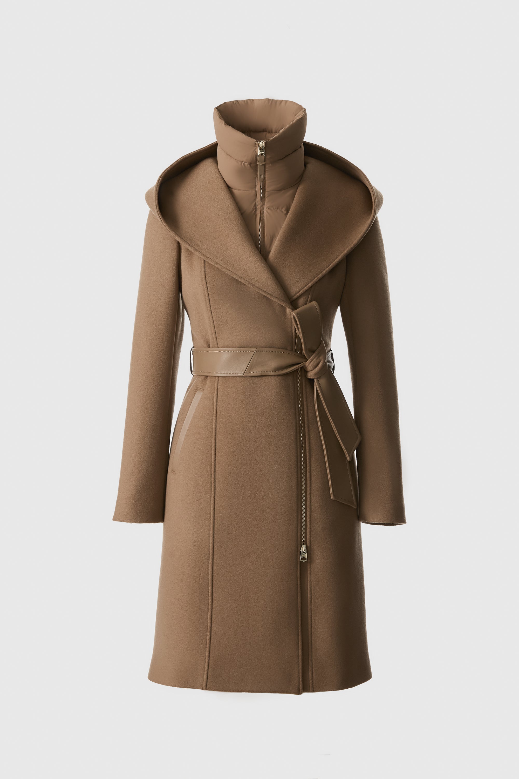 SHIA-SLB 2-in-1 double-face wool coat - removable bib for Women ...