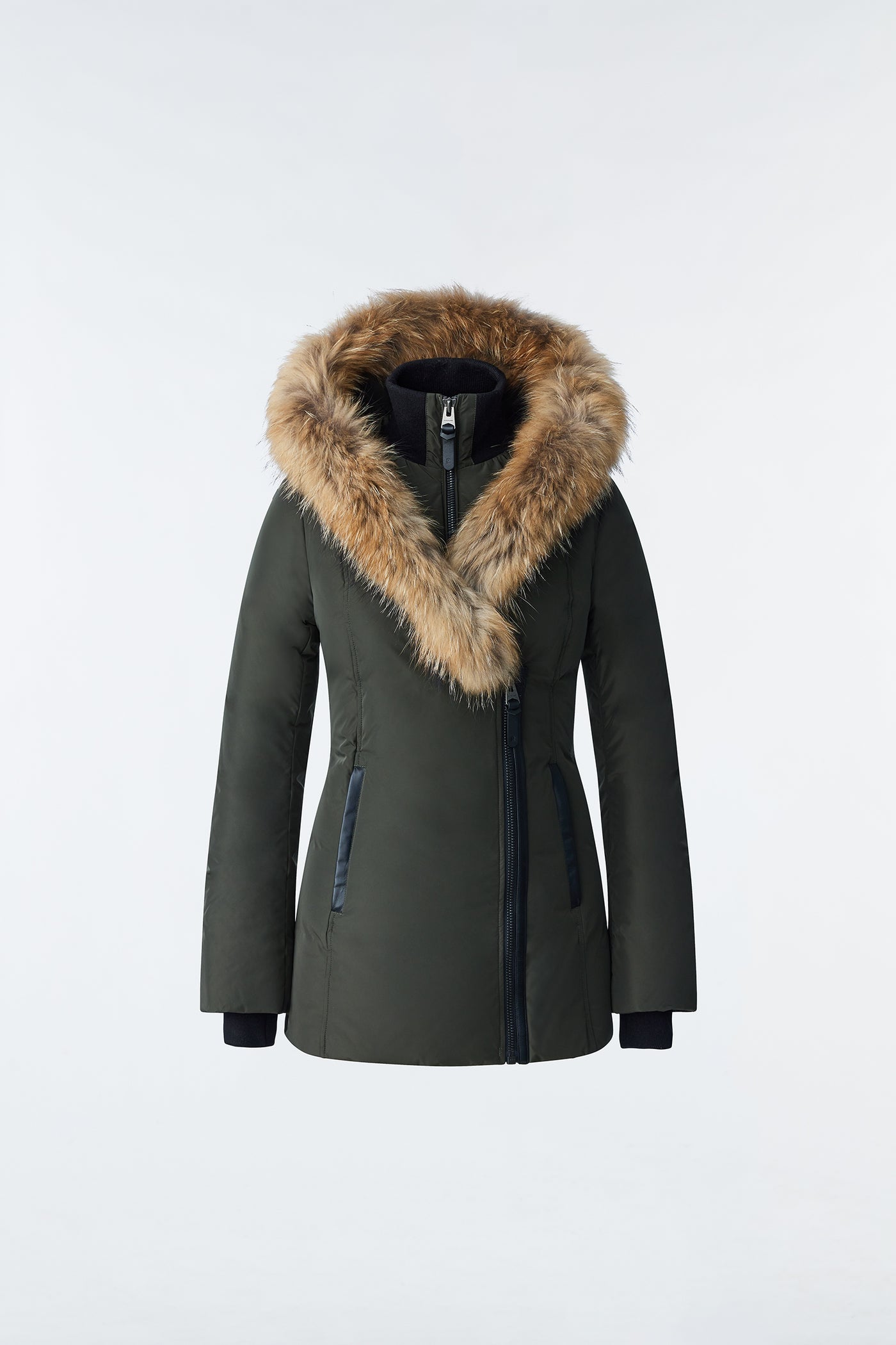 Adali, Down coat with natural fur Signature Mackage Collar for ladies ...