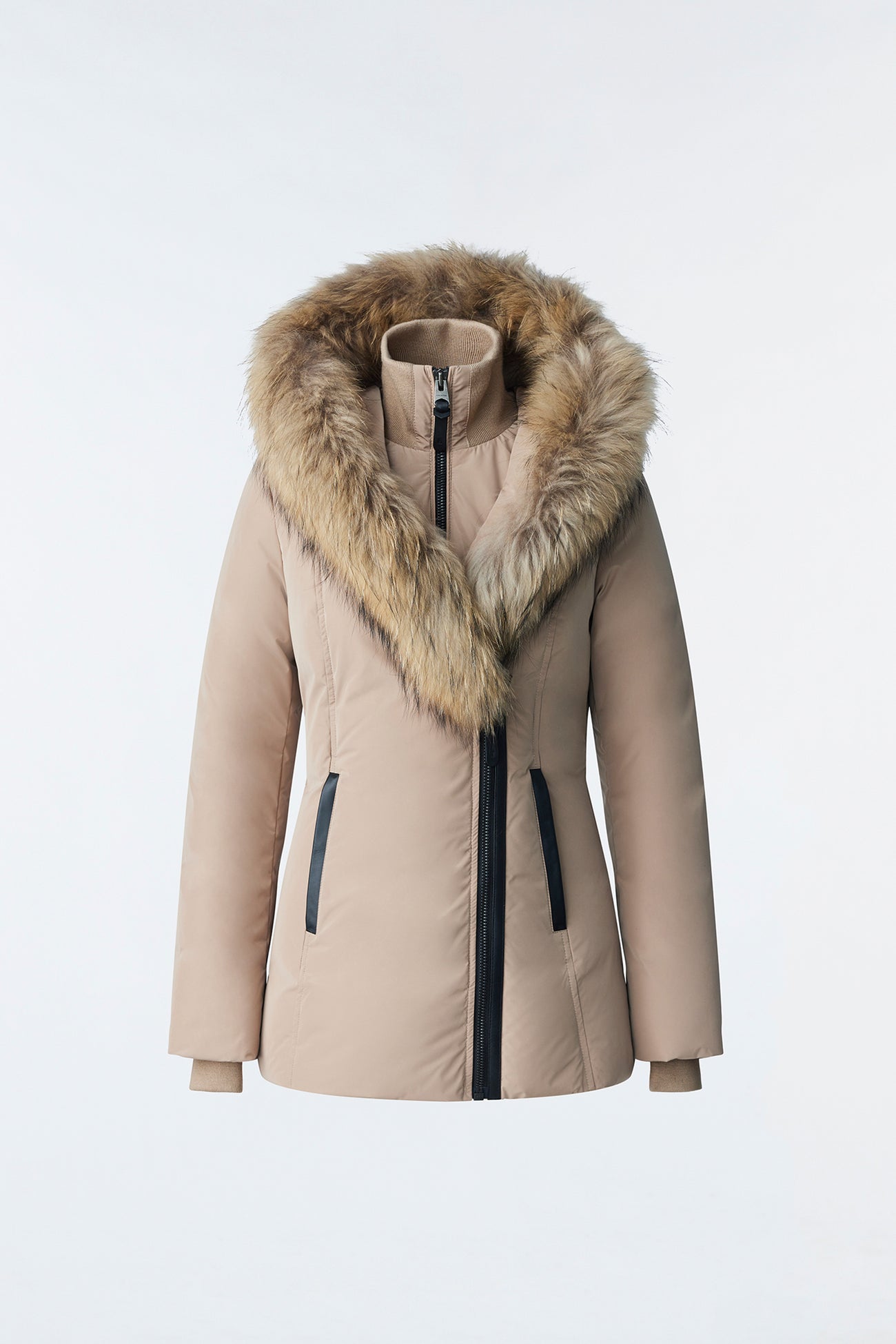 Adali, Down coat with natural fur Signature Mackage Collar for ladies ...