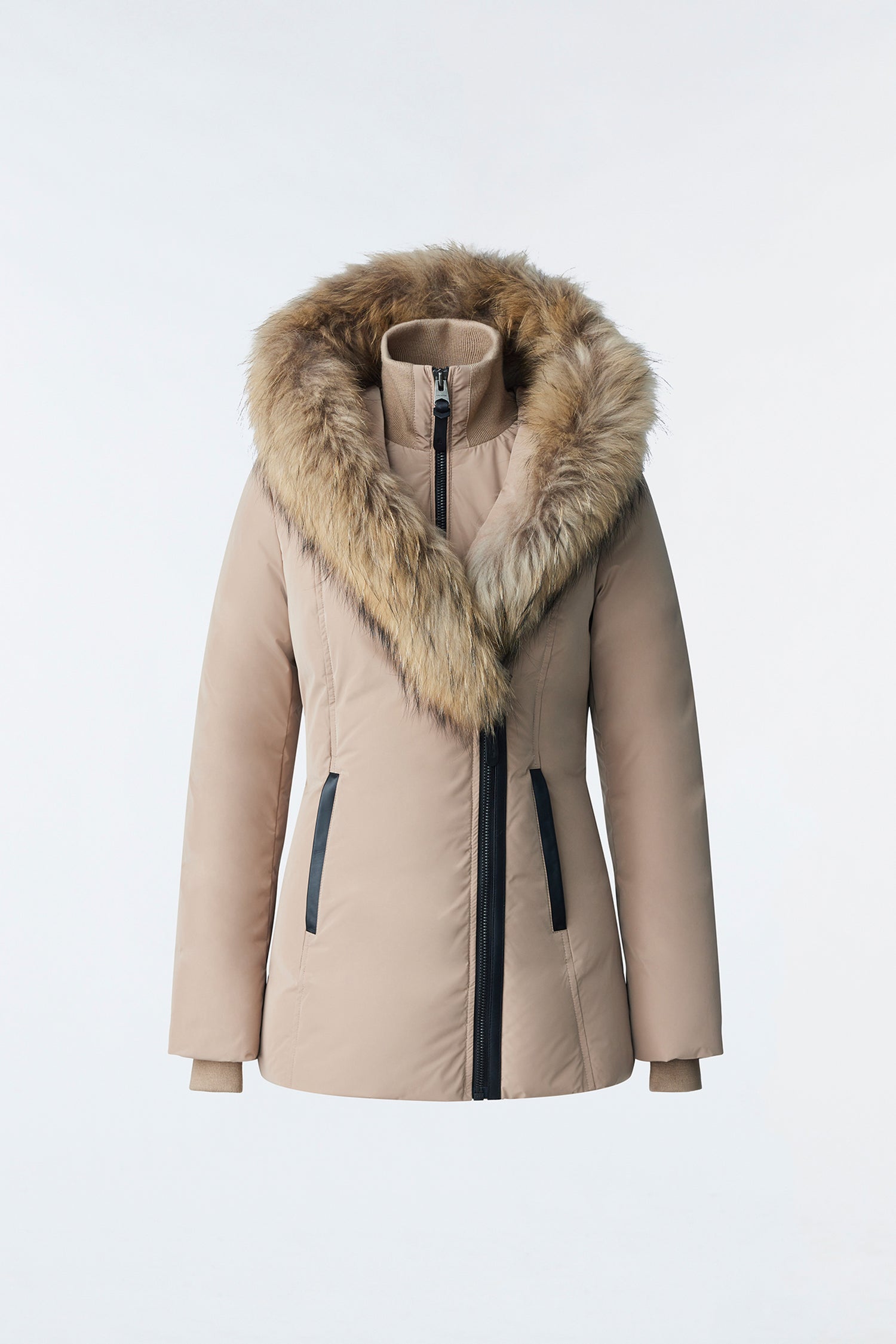Adali, Down coat with natural fur Signature Mackage Collar for ladies ...