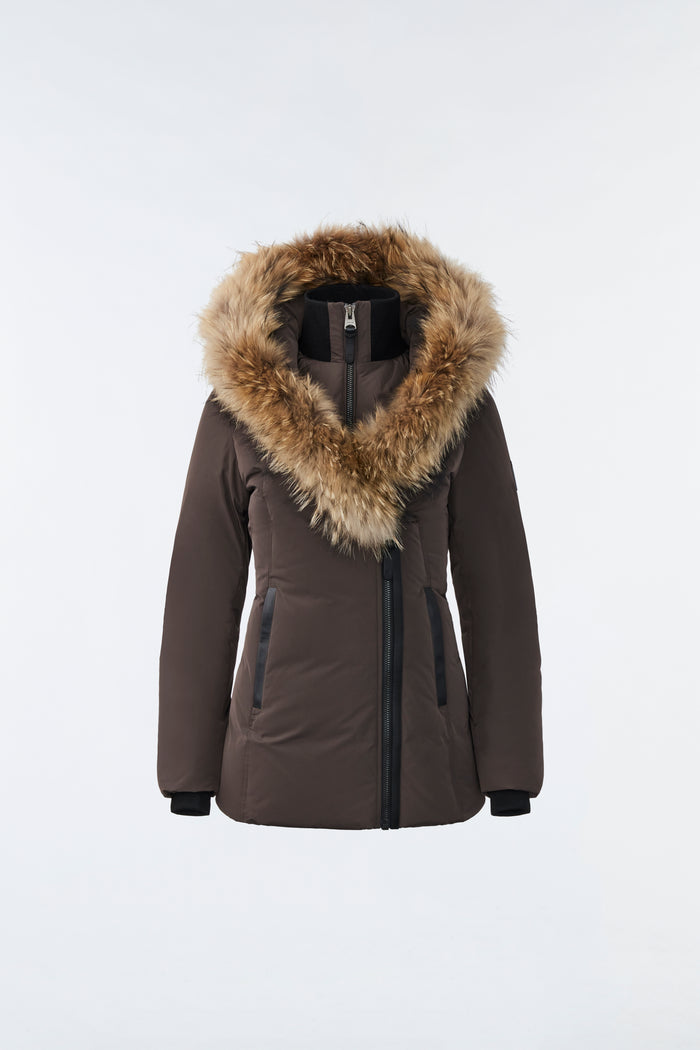 Adali-F, Down coat with natural fur Signature Mackage Collar for ladies ...