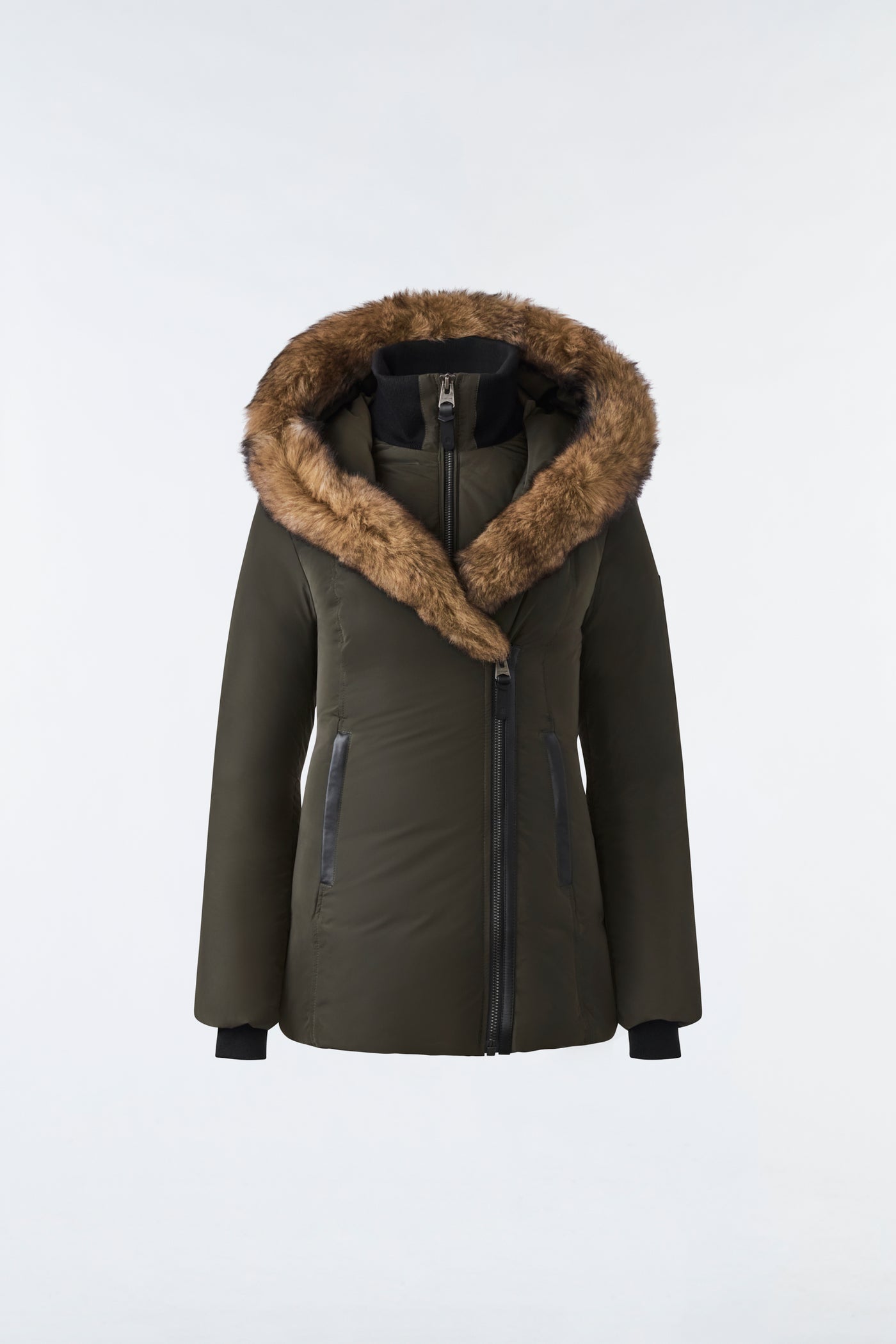 Adali-SH, Down coat with sheepskin Signature Mackage Collar for ladies ...