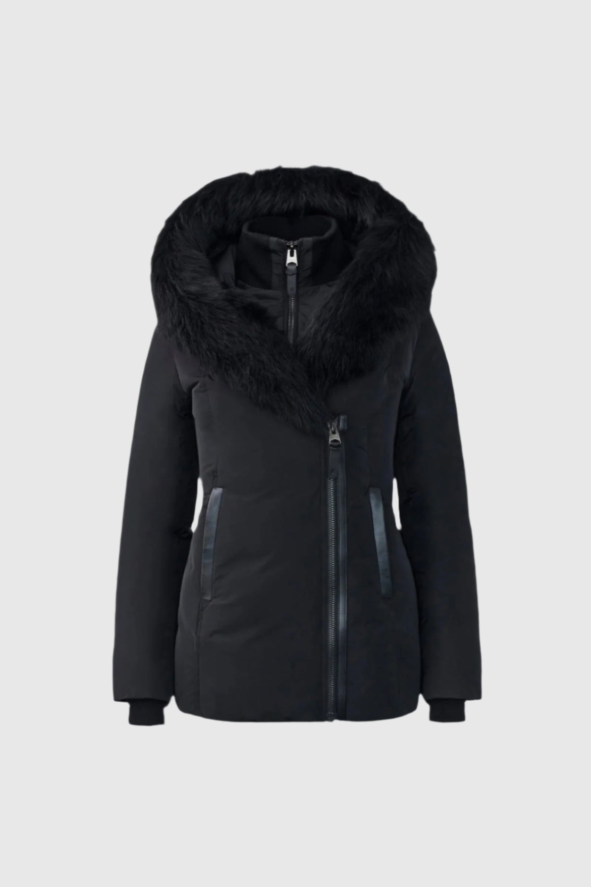 Adali, Down coat with sheepskin Signature Mackage Collar for ladies ...