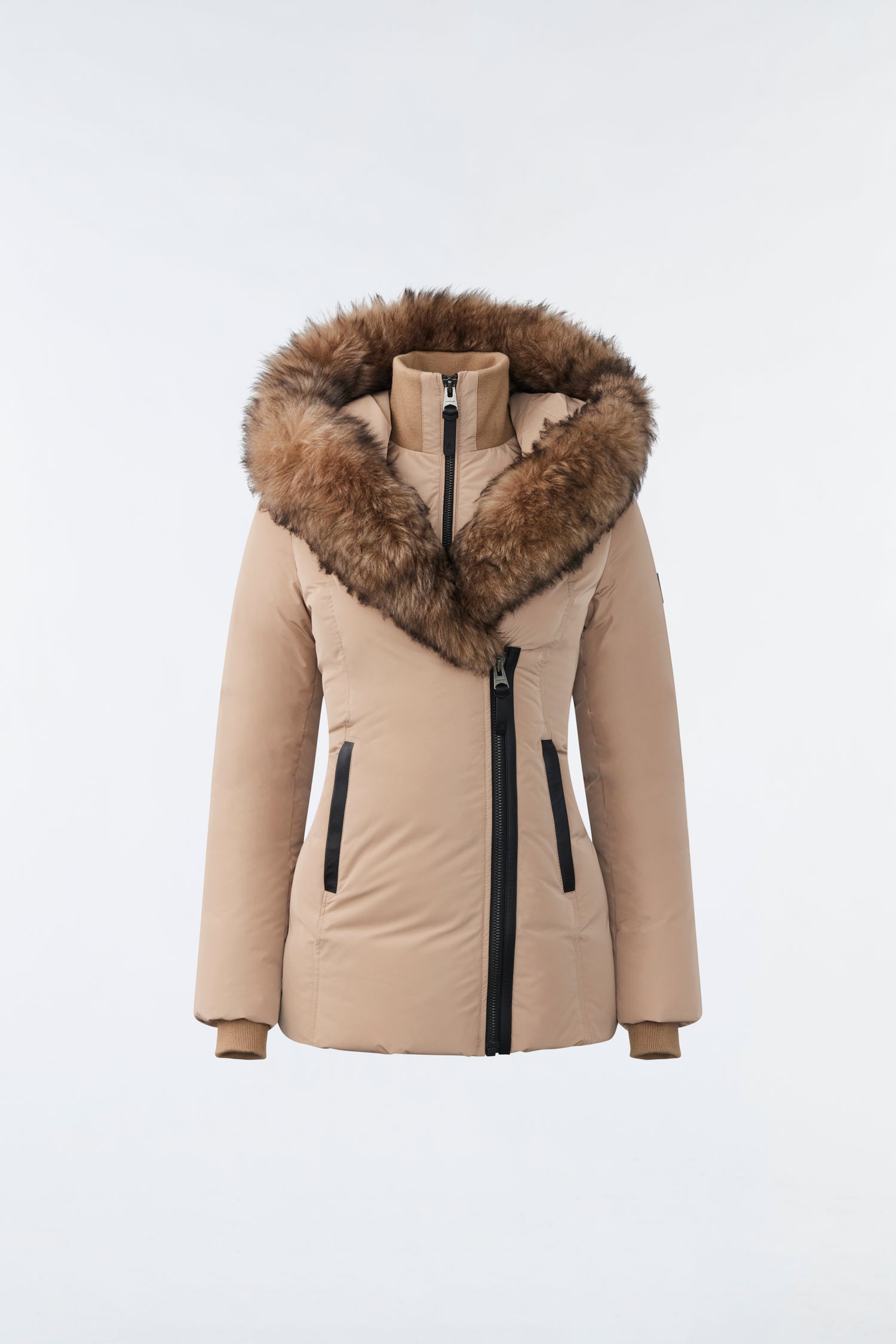 Adali-SH, Down coat with sheepskin Signature Mackage Collar for ladies ...