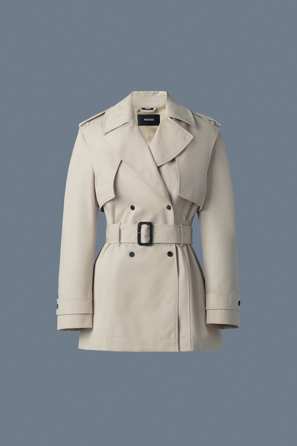 Adva, Mid-Length buckled belt trench | Mackage® US