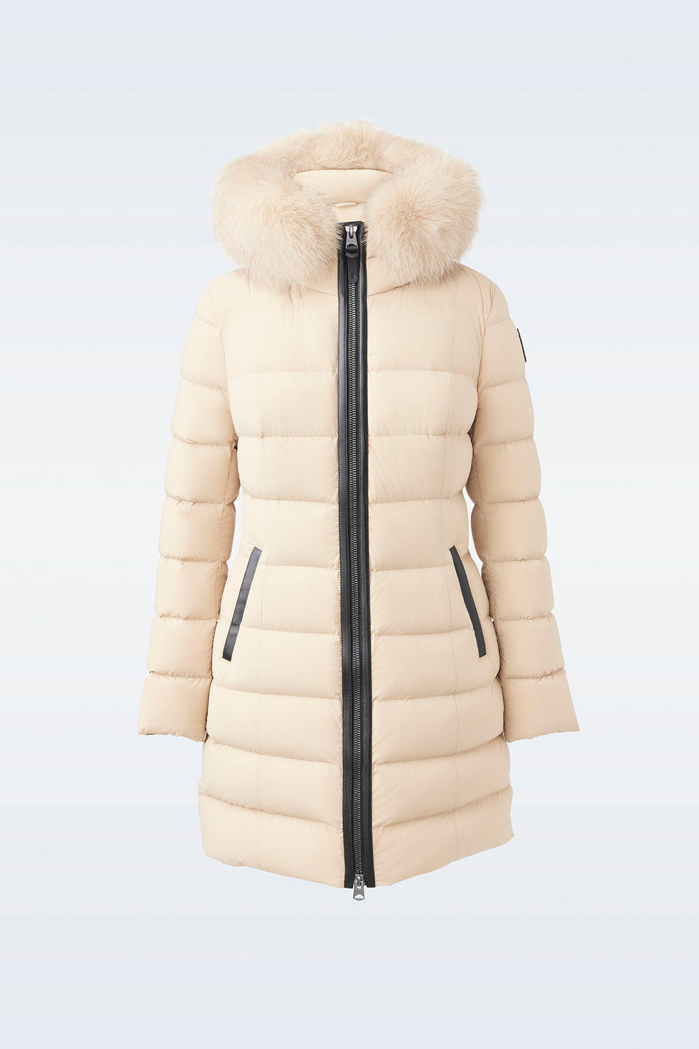 CALLA-BX stretch light Down coat - blue fur collar for Women | Mackage® US