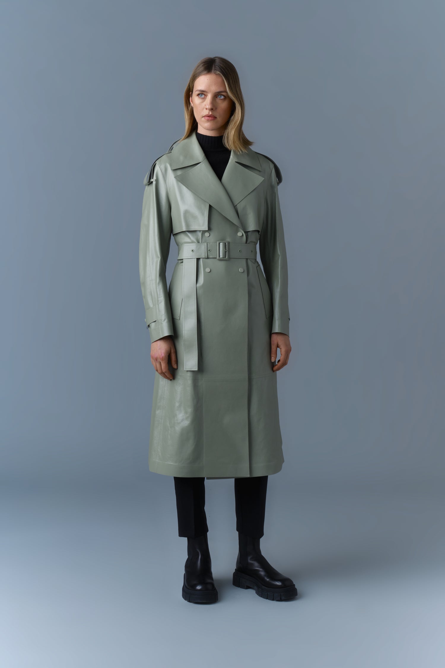 Carmela, Leather trench with belt | Mackage® US