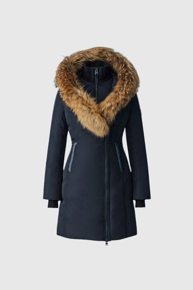 Kay, Down coat with natural fur Signature Mackage Collar for ladies ...
