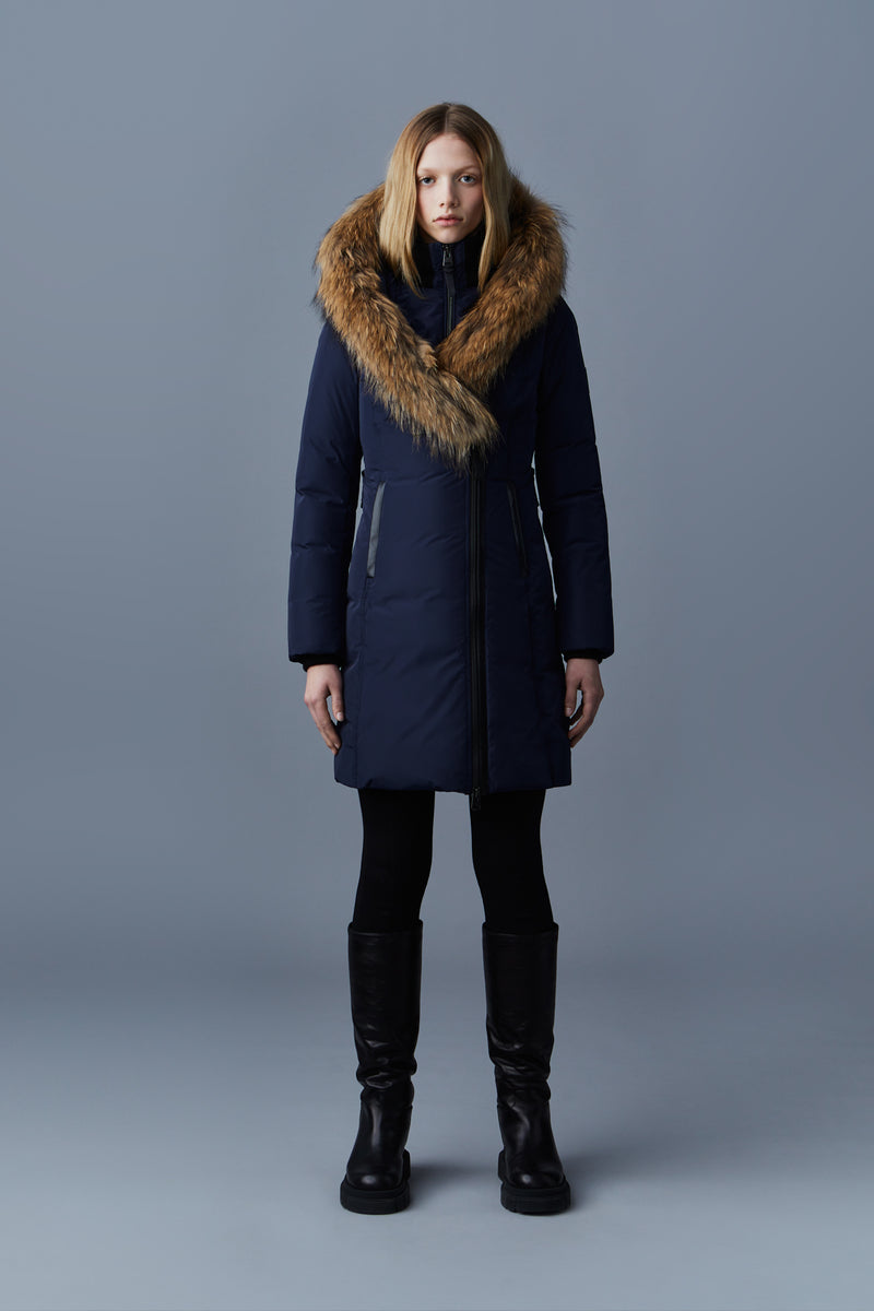 Kay, Down coat with natural fur Signature Mackage Collar for ladies ...