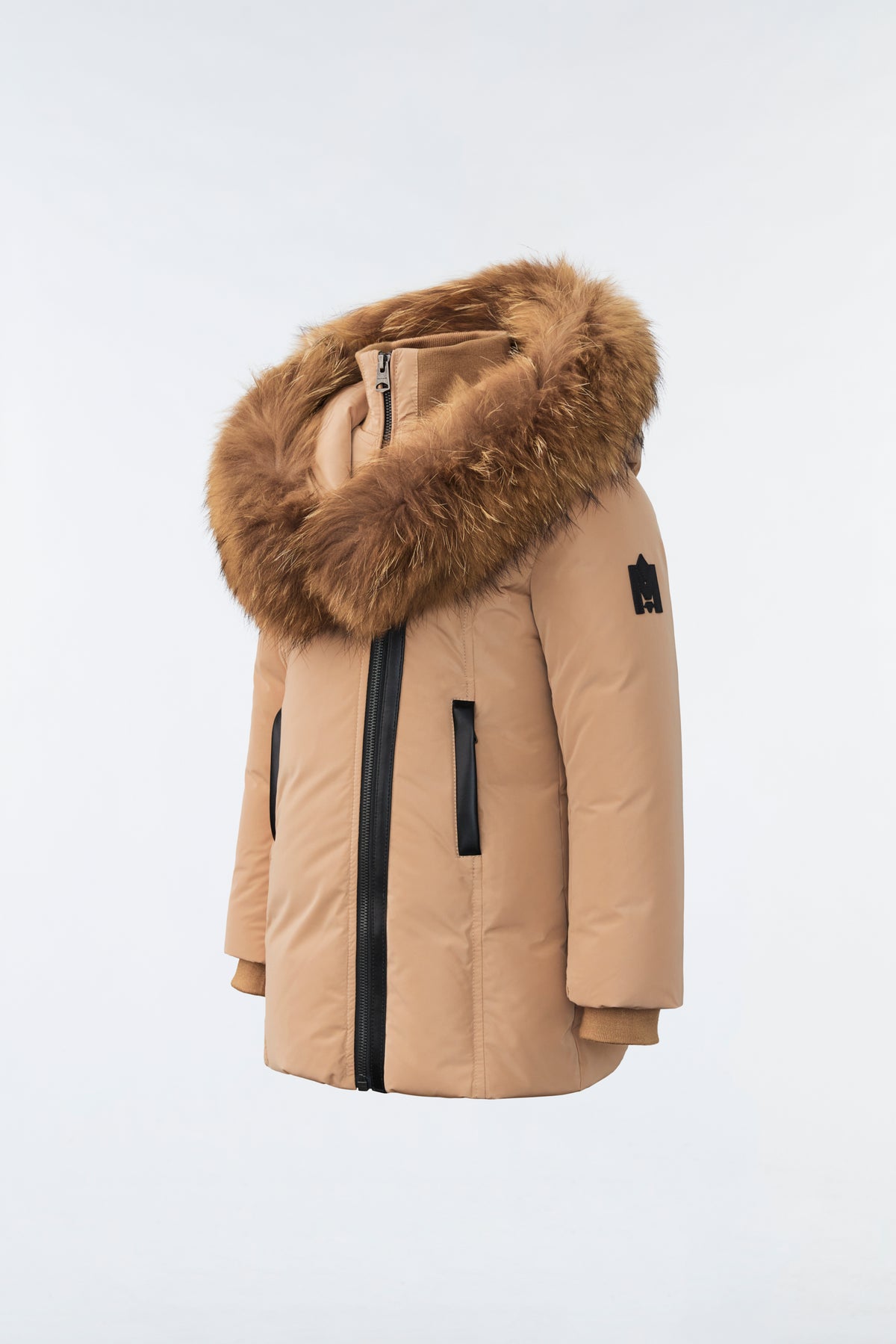 Leelee, Down coat with removable natural fur Signature Mackage Collar ...