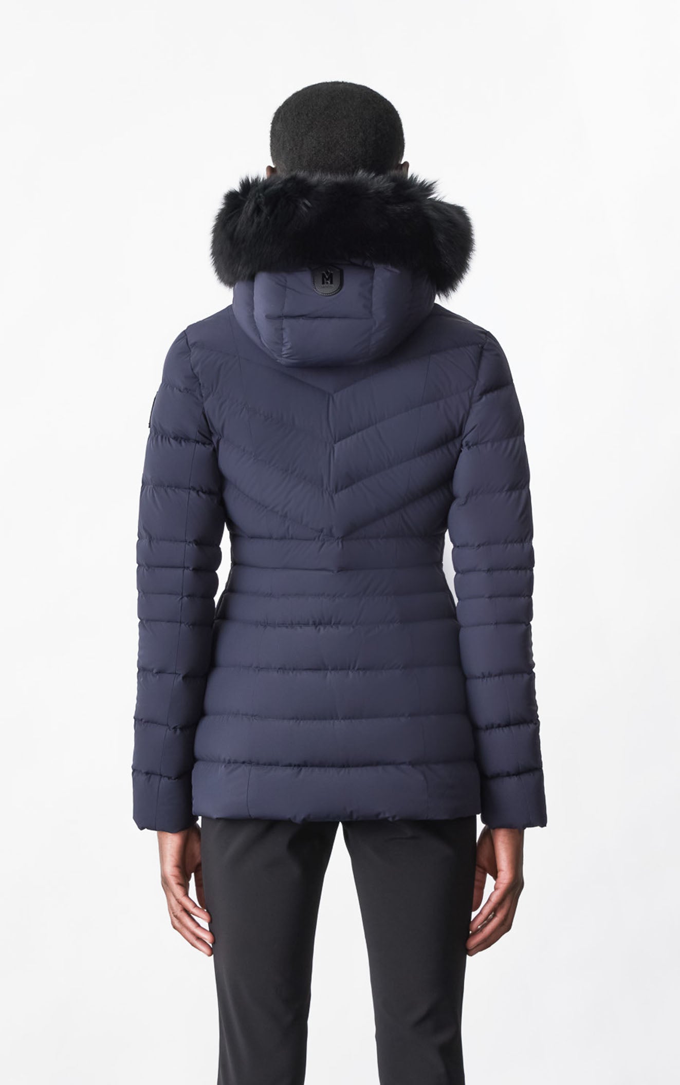 PATSY-BX Down jacket with blue fur for Women | Mackage® US