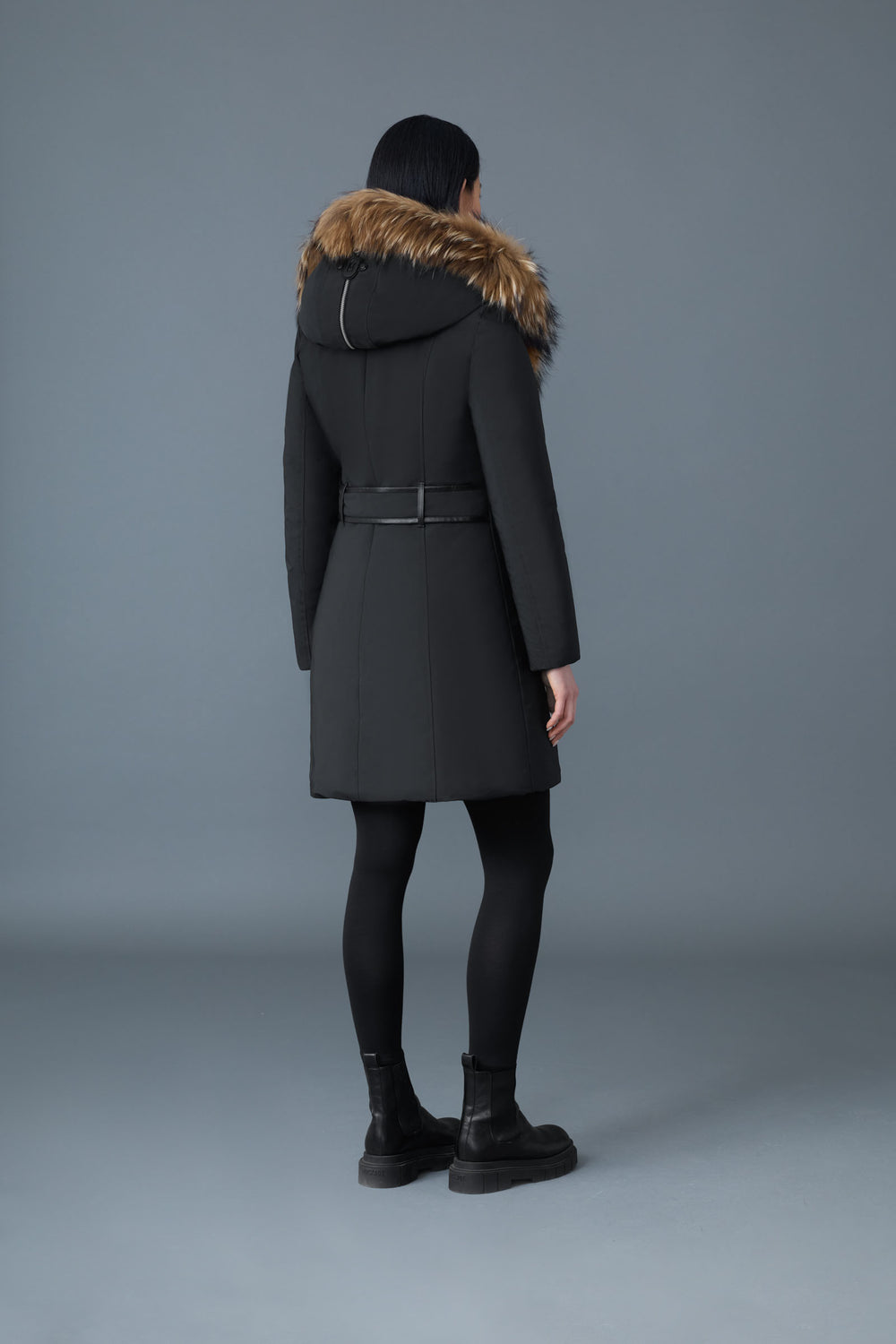 Trish, Powder Touch down coat with natural fur Signature Mackage Collar ...